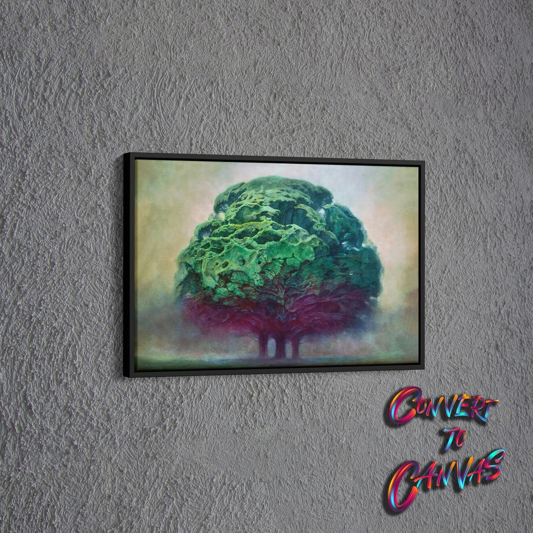 Dark Surreal Tree Canvas, Painting of Zdzislaw Beksinski Wall Decor ...