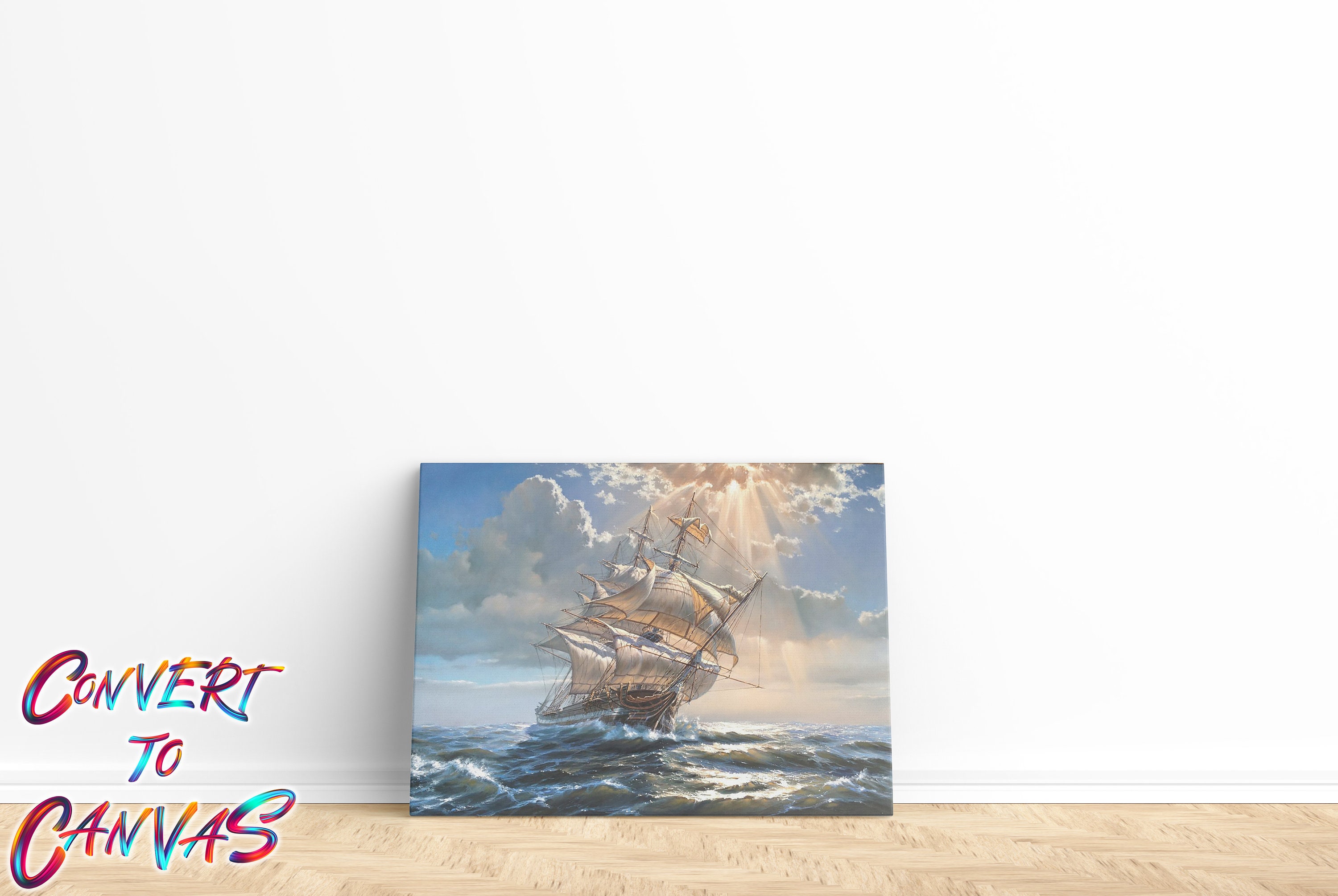 Ship Canvas Painting, Pirate Ship Wall Art, Sailing Painting, Boating ...