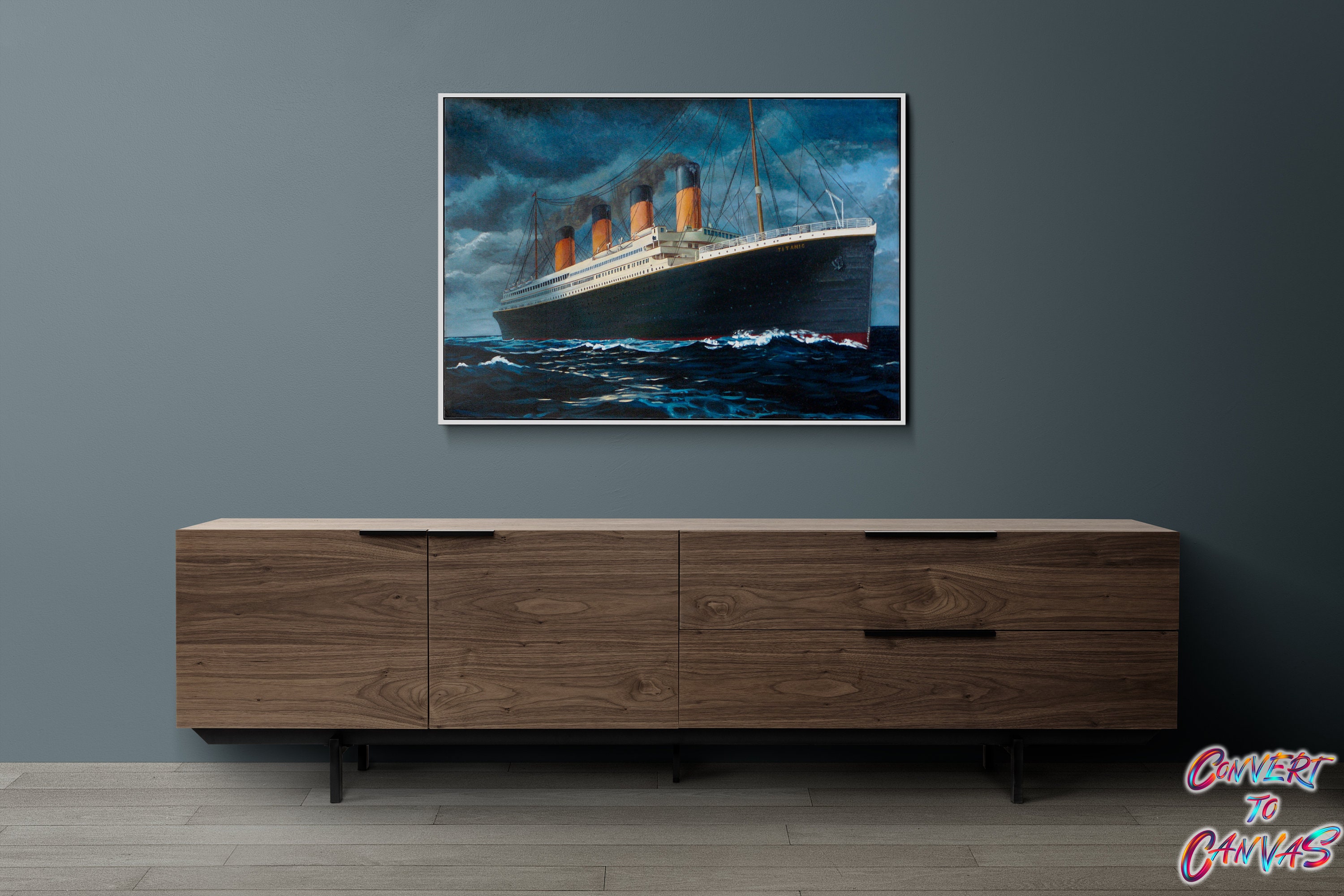 Titanic Art, Titanic Ship Wall Decor, Titanic Canvas, Ship Night Canvas ...