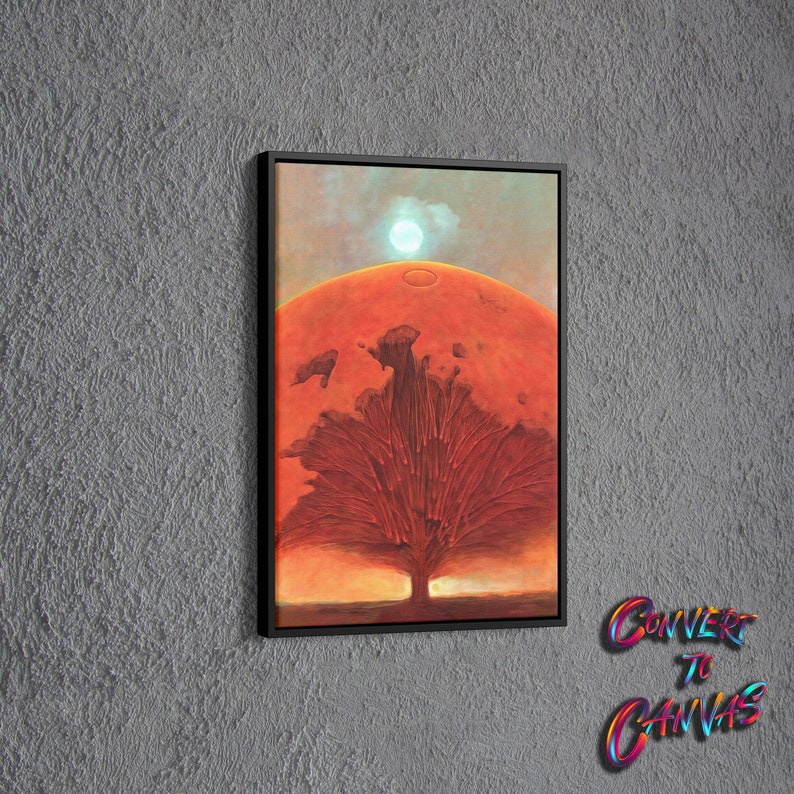 Dark Surreal Tree Canvas, Painting of Zdzislaw Beksinski Wall Decor ...