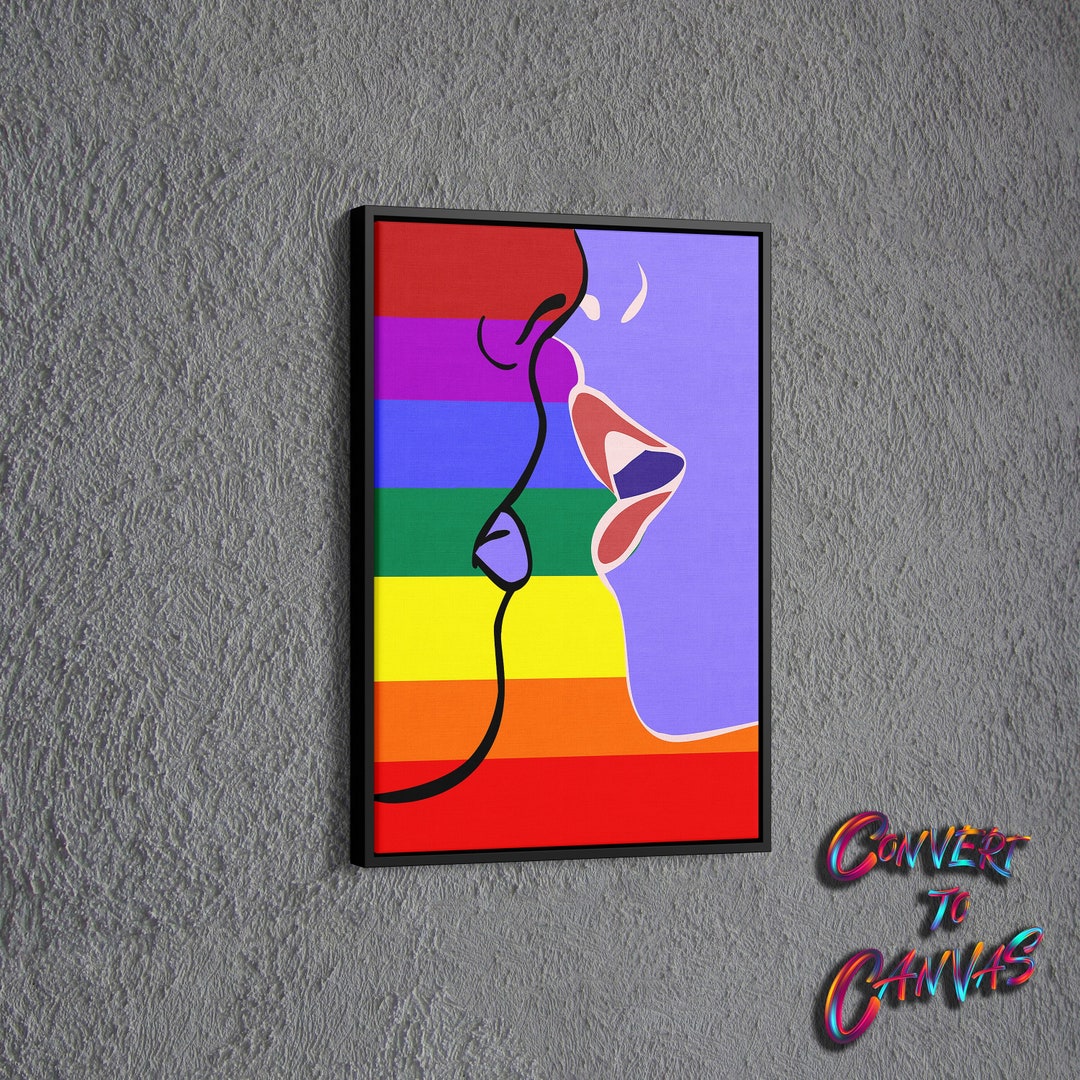 Pride Flag Print Canvas, LGBT Wall Art, LBGT Canvas, LGBT Wall Decor ...