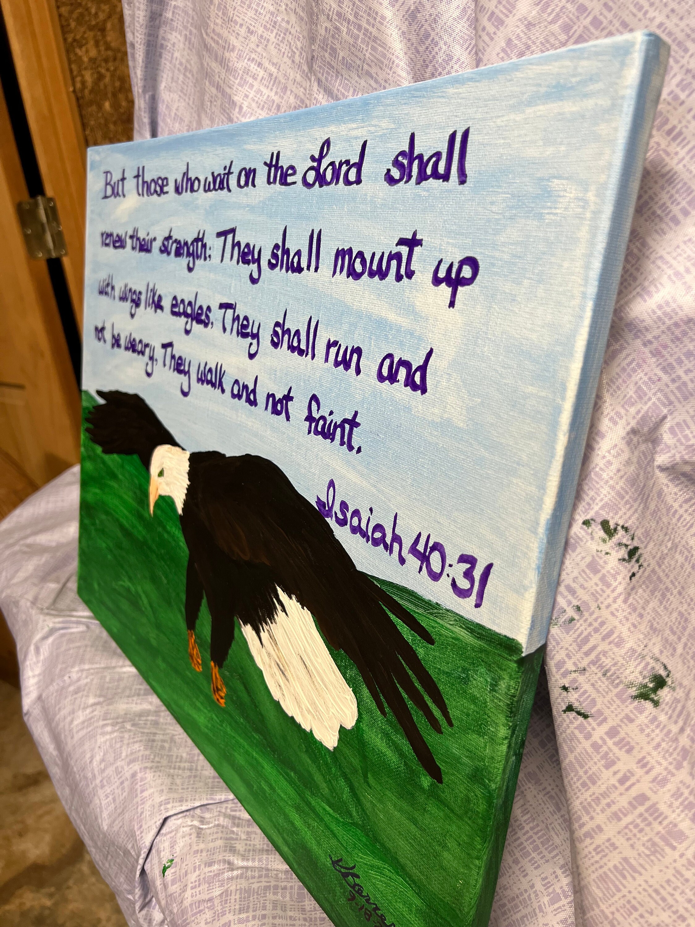 Isaiah 40:31 Inspirational Bible Verse Original Acrylic Painting on ...
