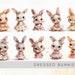 Watercolor Bunny Clipart Flower Dress, Easter Bunny, Nursery Art Spring ...