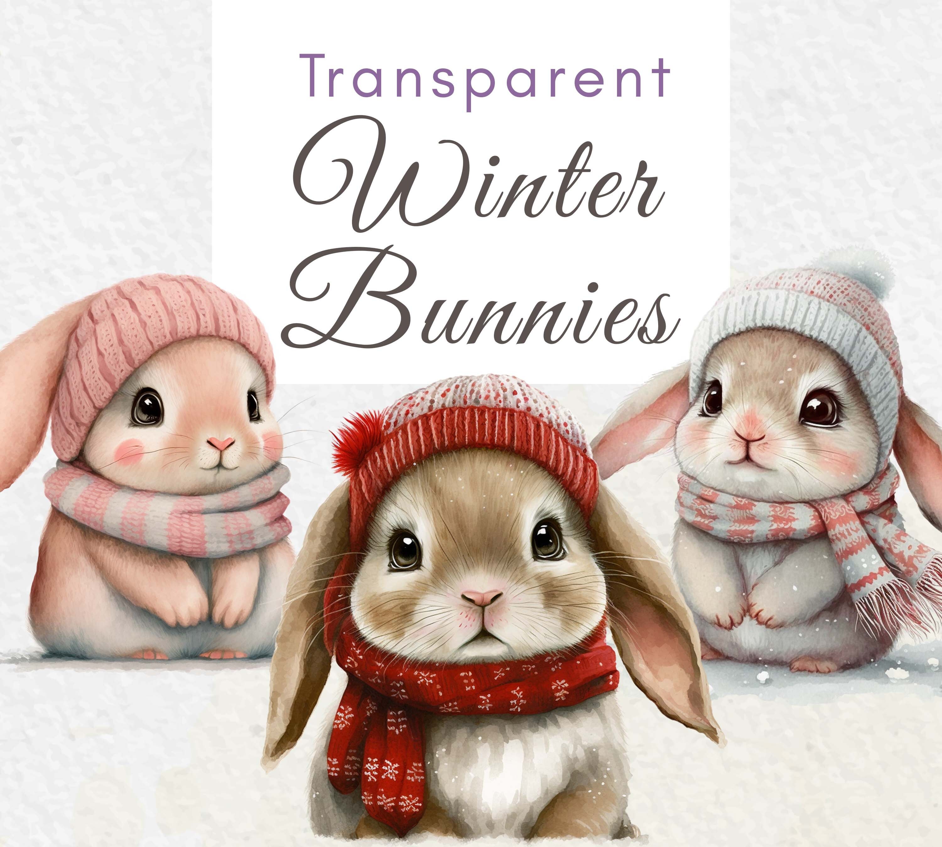 Watercolor Cozy Winter Bunny Clipart Sweater Easter Bunny - Etsy