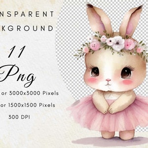 Watercolor Ballerina Bunny Clipart Ballet Bunnies in Tutu - Etsy UK