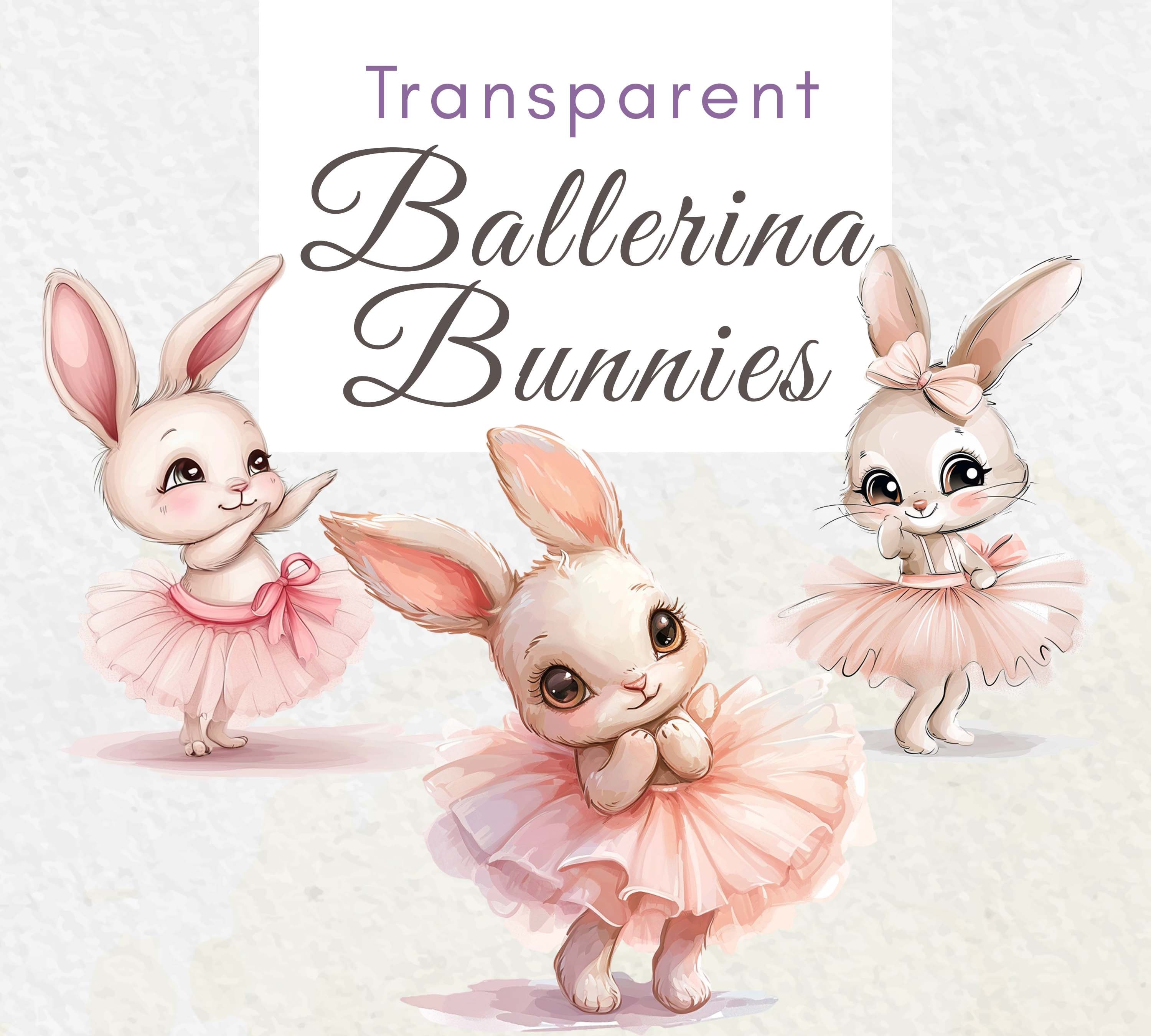 Watercolor Ballerina Bunny Clipart, Ballet Bunnies in Tutu Dress, Cute ...