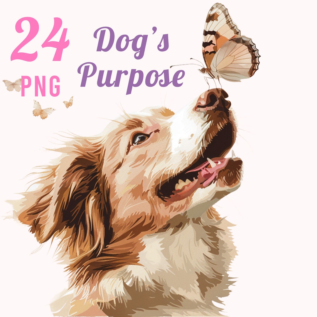 Watercolor Dog's Purpose Clipart Bundle, Guardian Angel Dog PNG, Funny ...