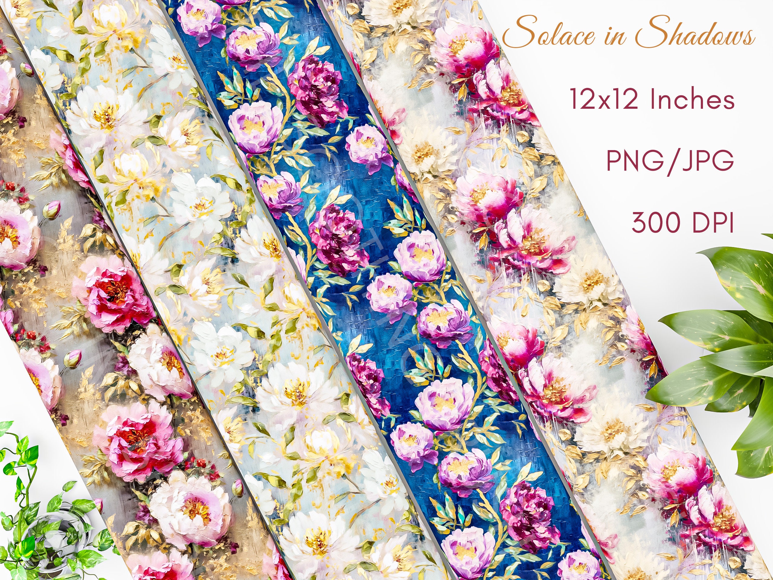 Seamless Peony Digital Paper, Peony Floral Background Pattern Tile ...