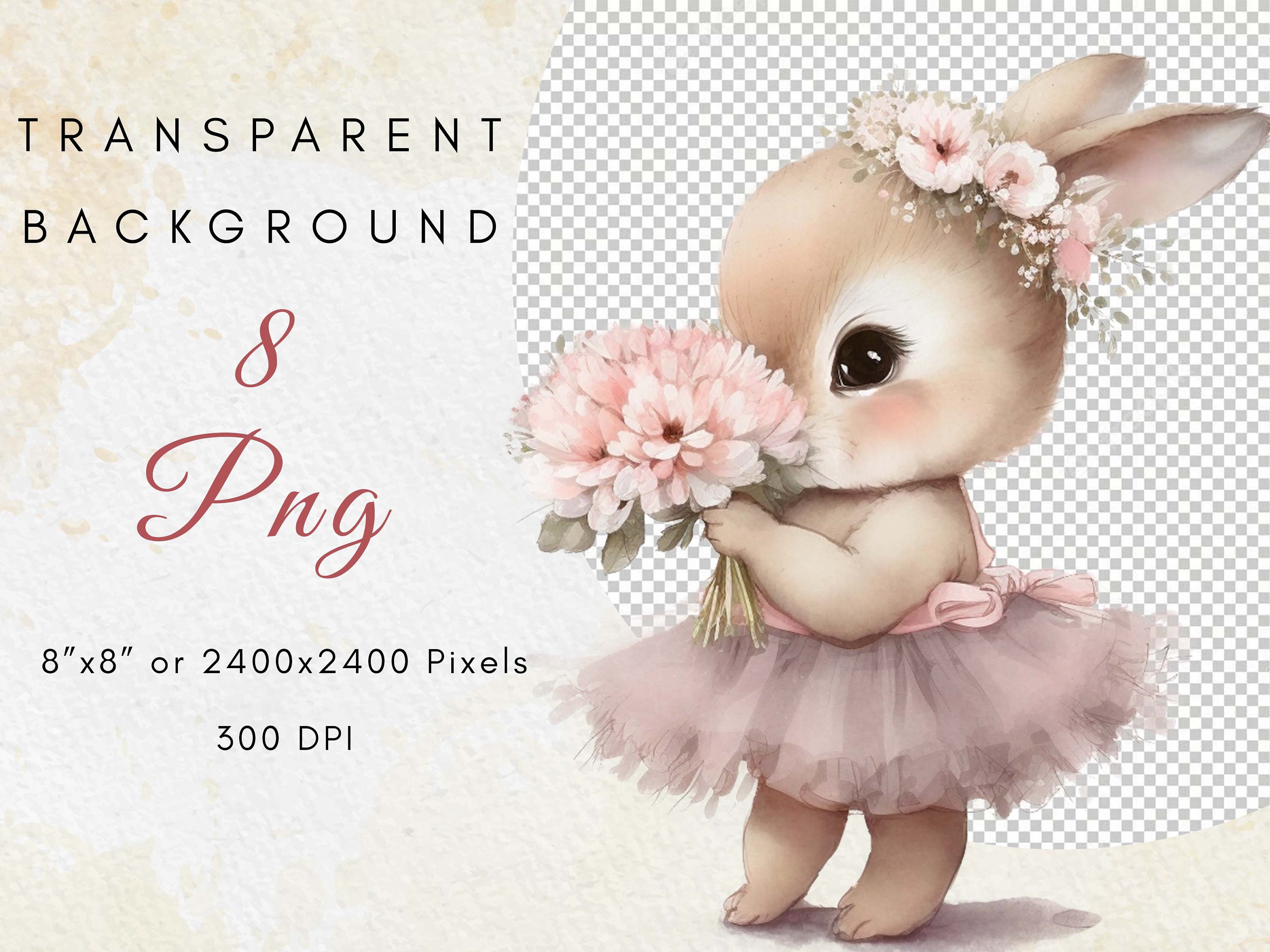 Acuarela bailarina conejito clipart, conejitos de ballet en vestido de ...