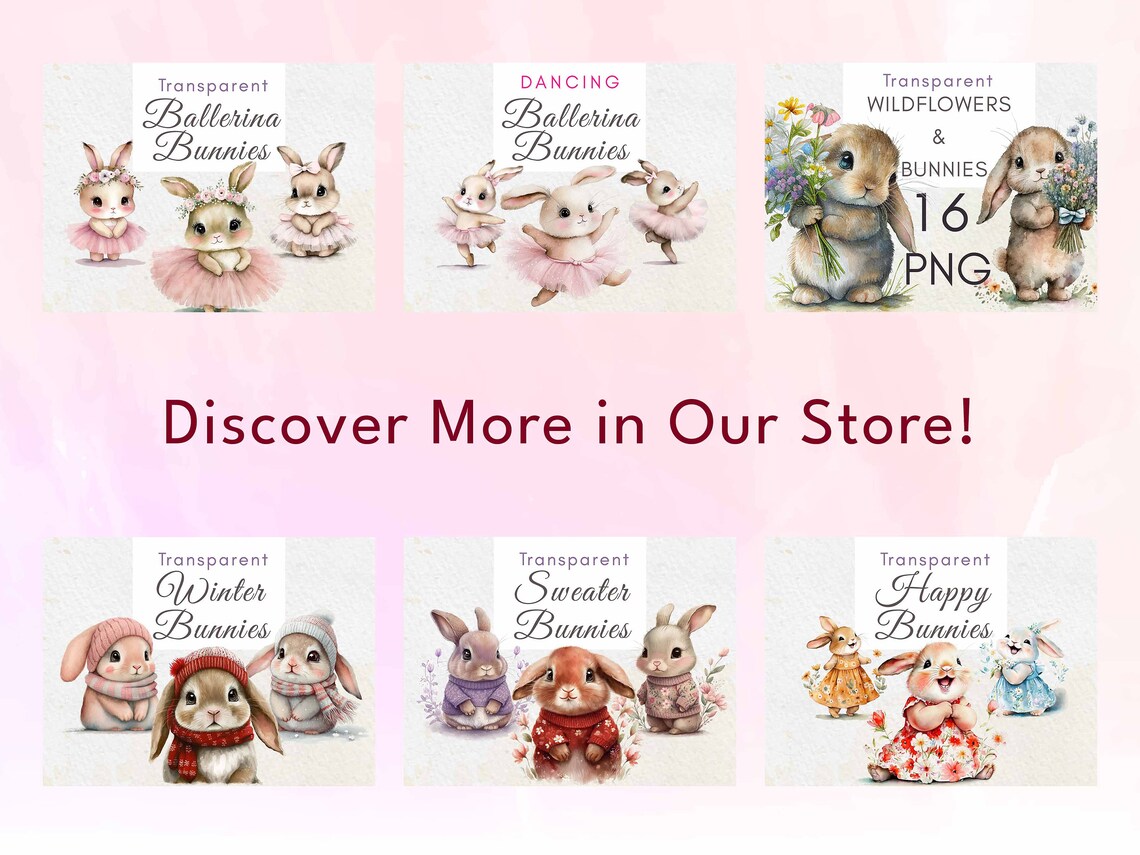 Watercolor Bunny Clipart Flower Dress Easter Bunny Nursery - Etsy