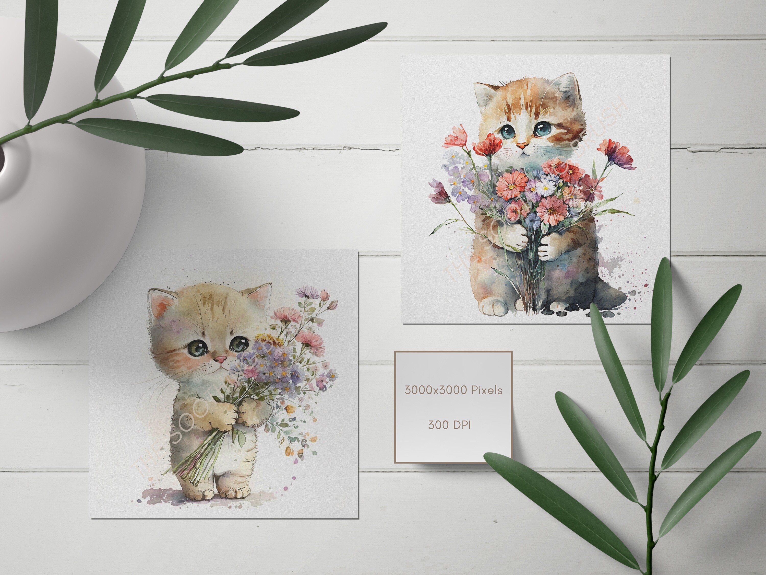Watercolor Baby Cats Clipart Watercolour Kitten Transparent - Etsy