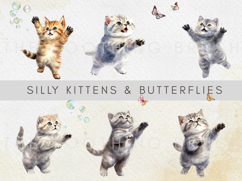 Watercolor Cat Clipart Bundle Cute Baby Kitten Breed - Etsy