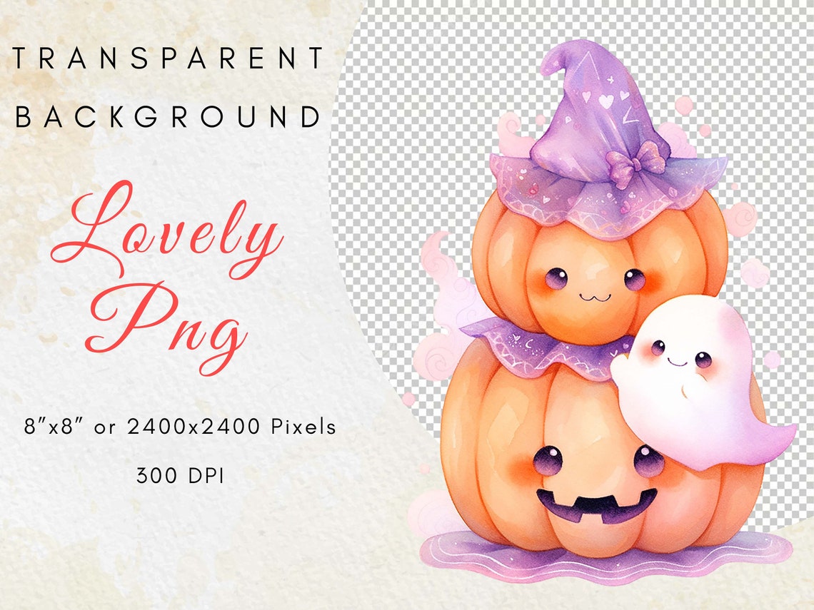 Watercolor Pumpkin Clipart Smiling Funny Autumn Jack O - Etsy