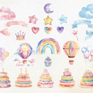 Watercolor Unicorn Clipart, Cute Rainbow Unicorn PNG, Fairytale ...