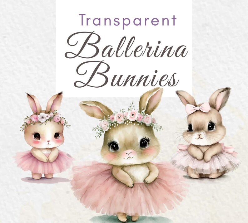 Watercolor Ballerina Bunny Clipart Ballet Bunnies in Tutu - Etsy Australia