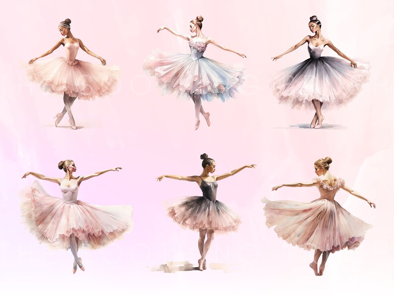 Watercolor Ballerina Clipart Girl Ballet Shoes and Tutu - Etsy