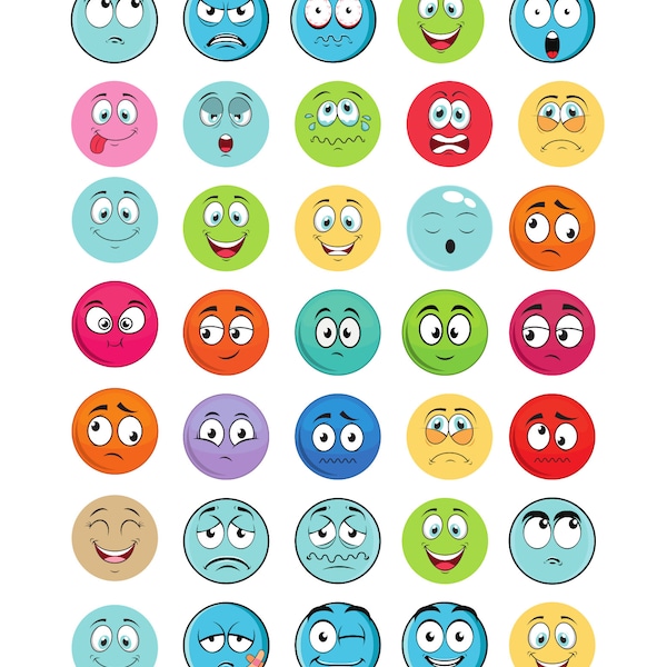 Emotions Digital Stickers - Etsy