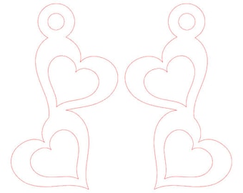 Heart Shape Earrings Valentines Day DIY Easy SVG Pdf PNG Cut Files Wood ...