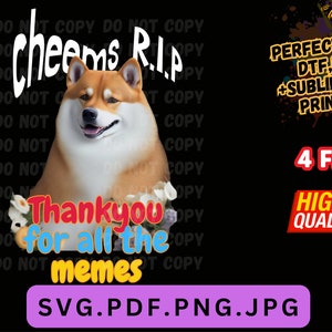 Cheems Rip 2023 PNG Thank You for All the Memes PDF Cheems - Etsy