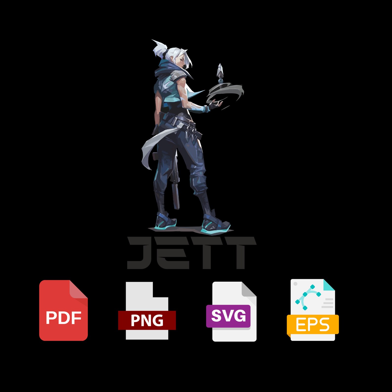Valorant Svg L Valorant JETT Svg Vector L Jett Stickers L Gaming Poster ...