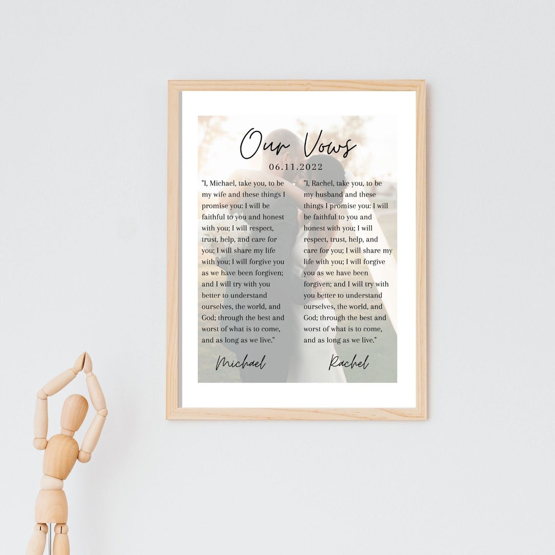 Wedding Vows Keepsake, Printable Wedding Vows, Valentine's Day Gift - Etsy
