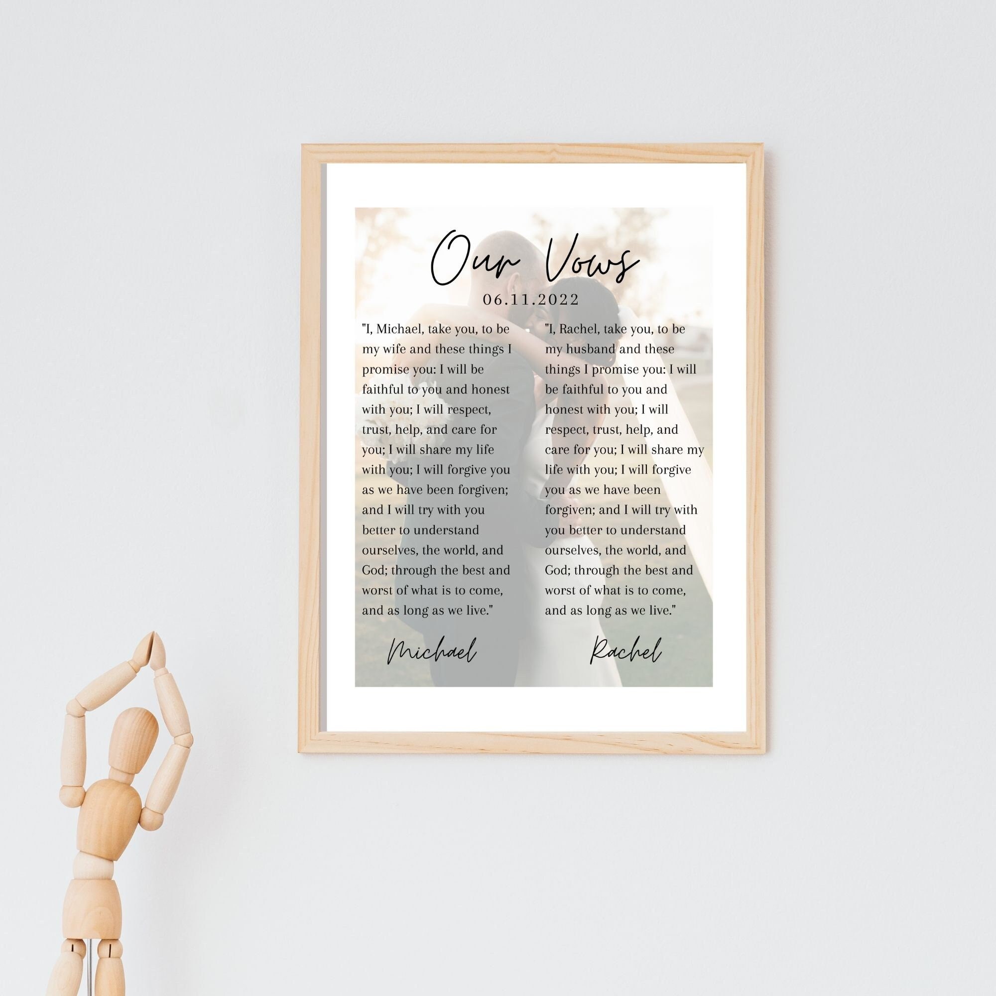 Wedding Vows Keepsake, Printable Wedding Vows, Valentine's Day Gift - Etsy