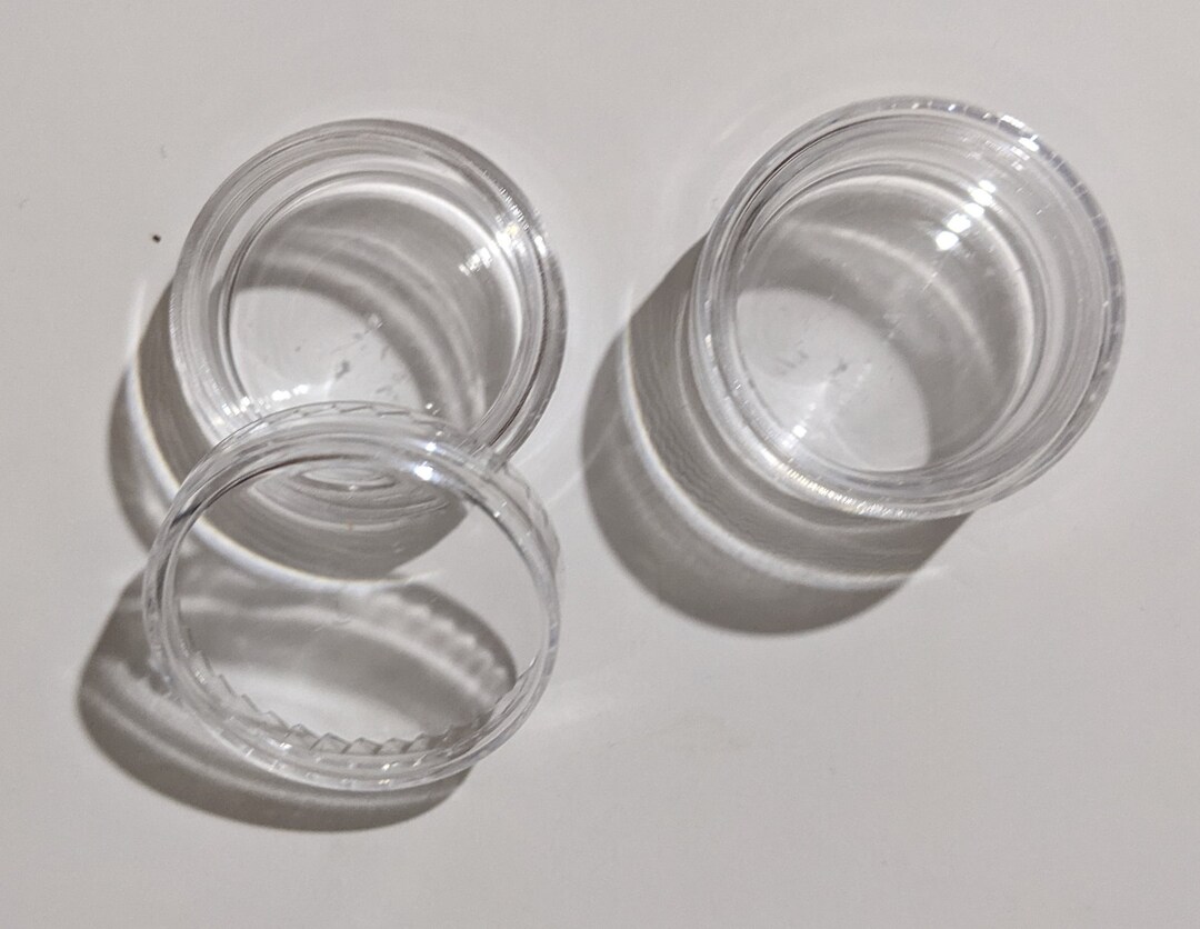 Set of 6 Pcs Transparent Plastic Round Storage Box / Container/ Jar ...