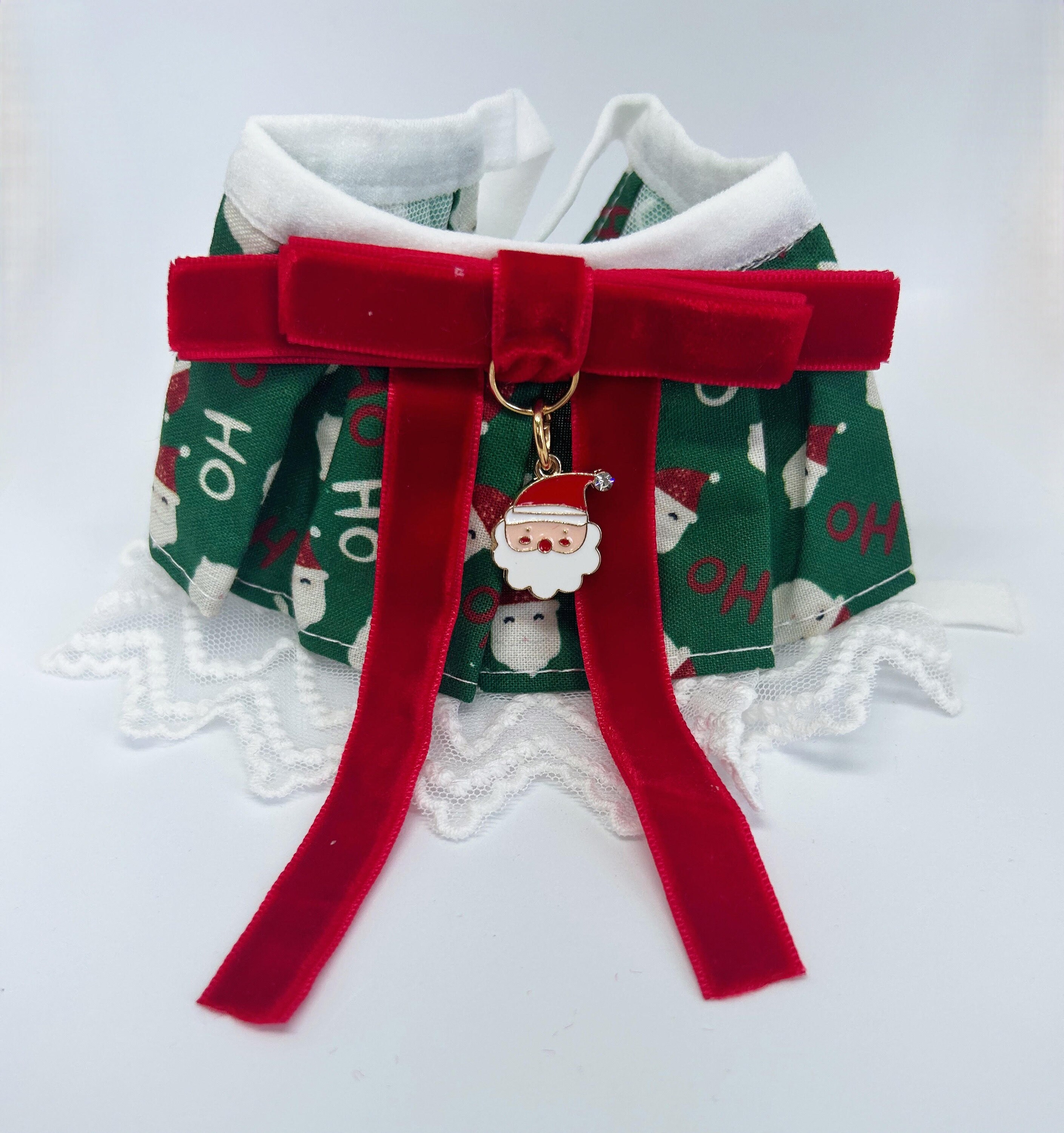 Pet Christmas Necklace, Santa Claus Cat and Dog Collar, Holiday ...