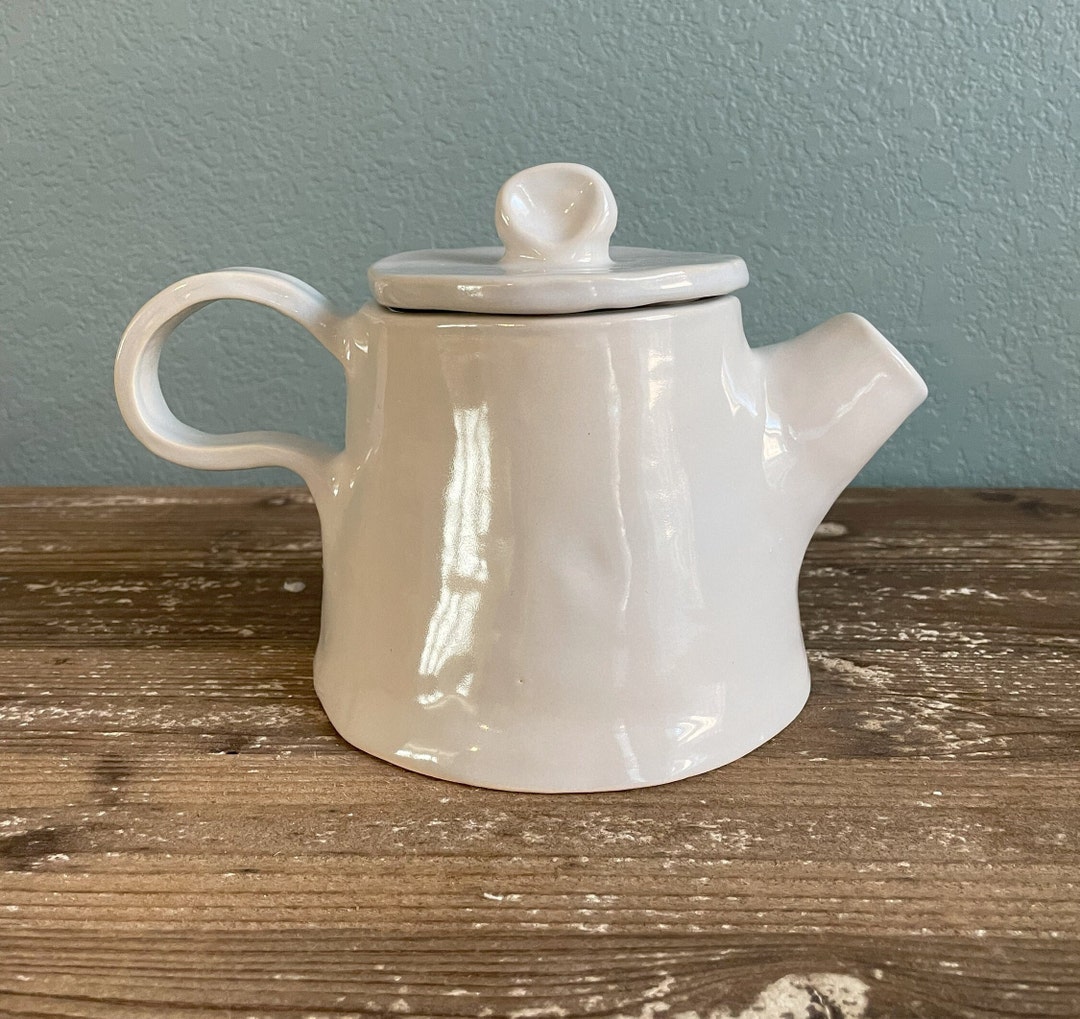 Ceramic White Tea Pot - Etsy