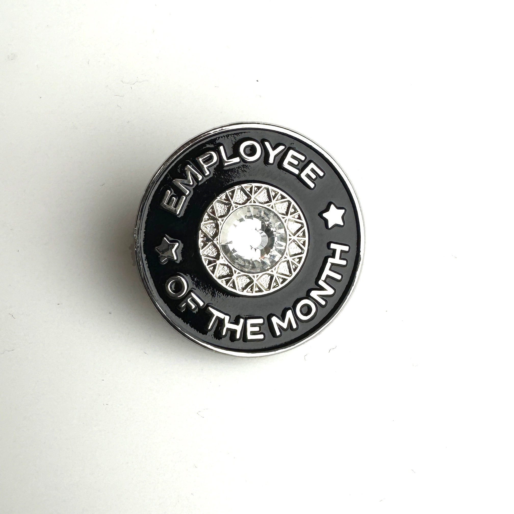 Employee of the Month White/clear Stone Award Lapel Pin - Etsy