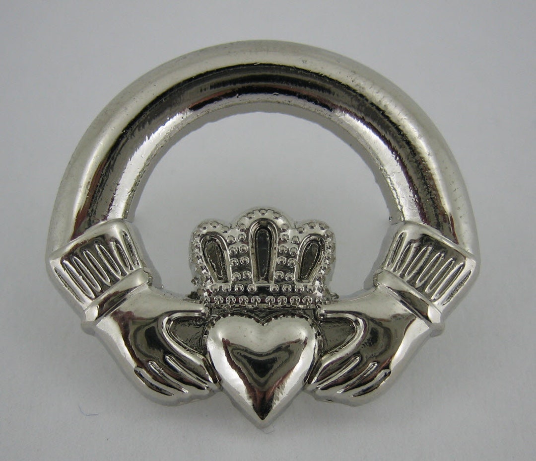Silver Irish Claddagh Ring Lapel Pin - Etsy