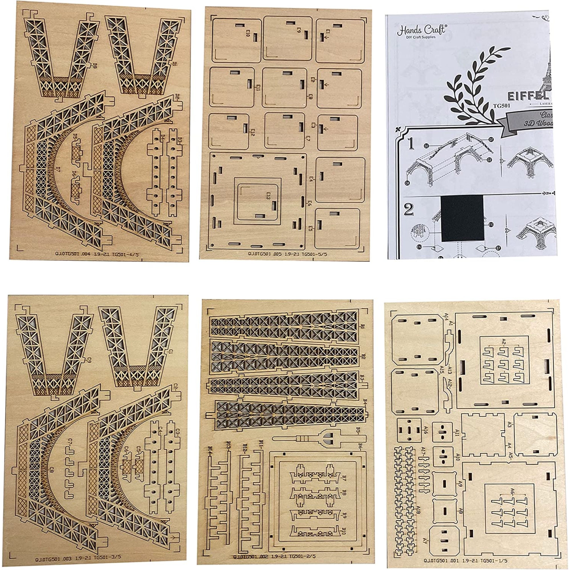 Eiffel Tower Laser Cut Model Kit DIY Wooden Puzzle - Etsy