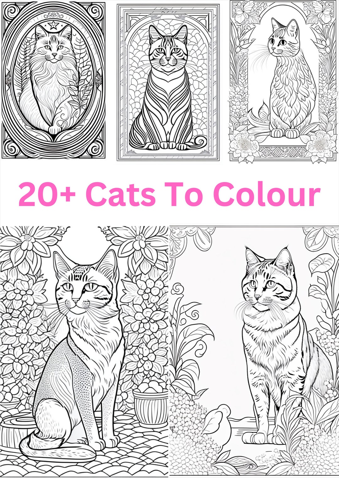 Digital Printable Cat Colouring Book - Etsy