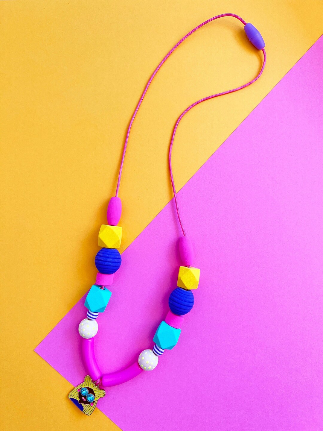 Colorful Girls Beaded Necklace, Kids Statement Trendy Jewelry, Gift for ...