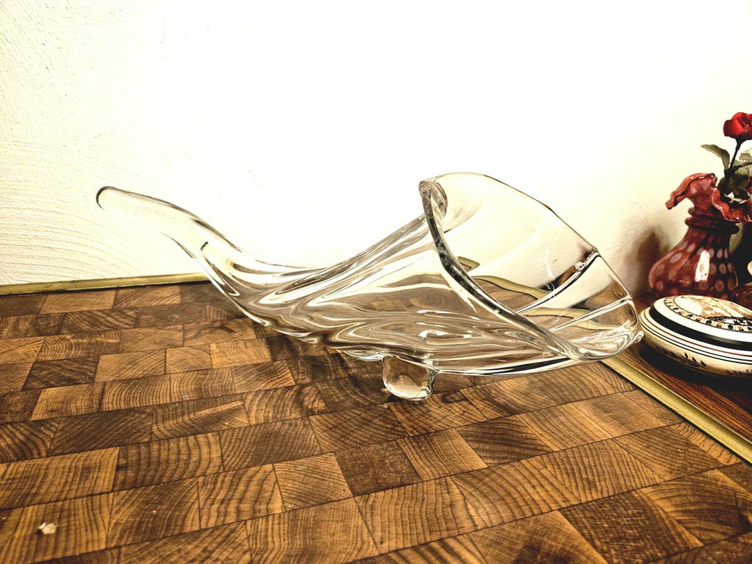 Vintage Hand Blownmanganese Art Glass Cornucopia by Duncan Miller - Etsy
