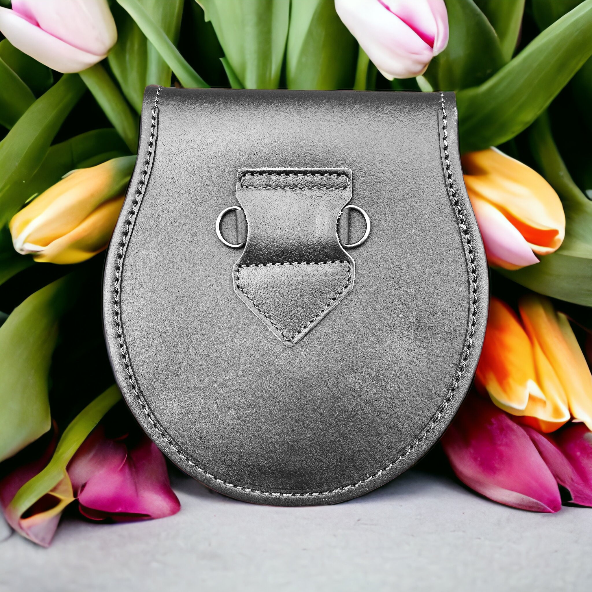 Black Sporran by Scottish Stage Head Genuine Leather Sporran Leather ...