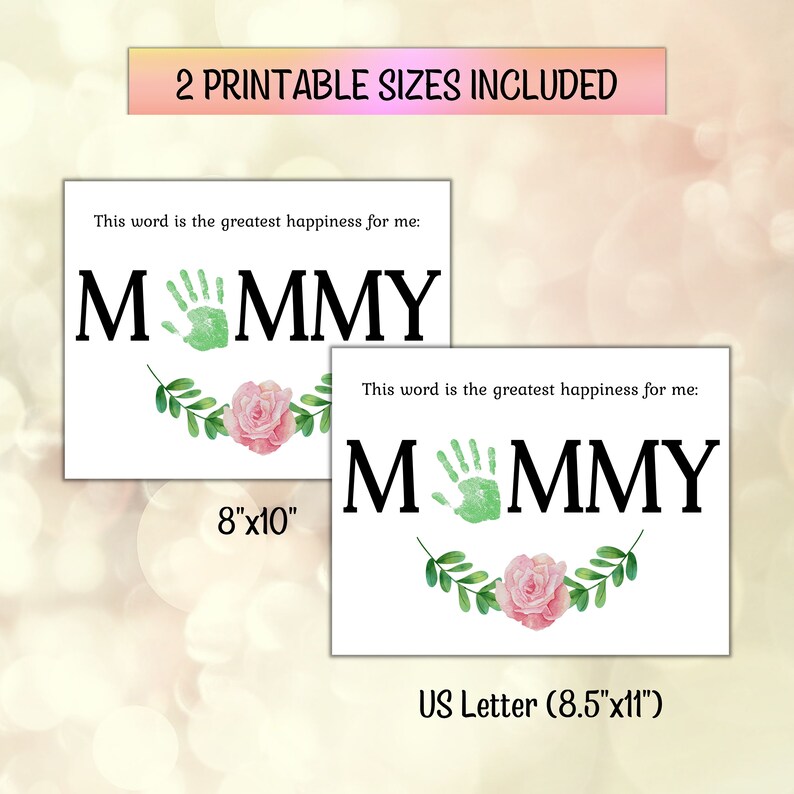 Mothers Day Handprint Craft for Kids, Mommy Handprint Art, Preschool ...