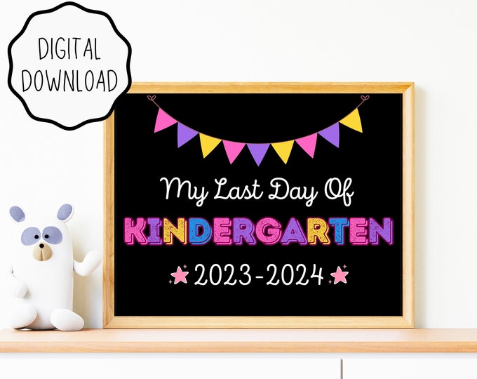 Last Day of School Sign Printable Last Day of Preschool Sign Last Day ...
