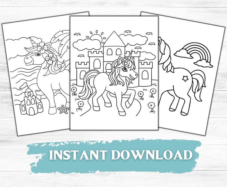 Unicorn Coloring Pages for Kids, Printable Coloring Pages, Unicorn ...