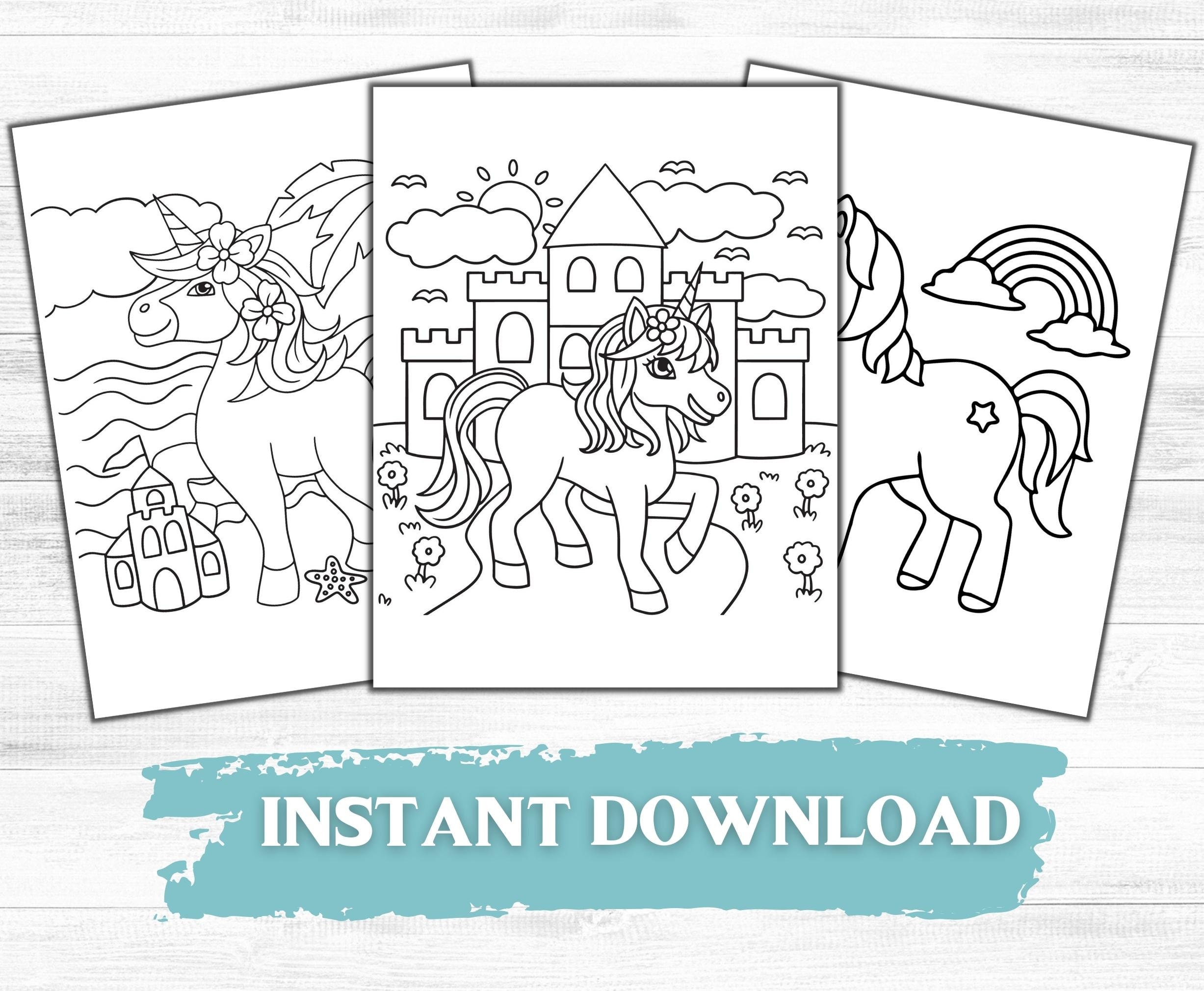 Unicorn Coloring Pages for Kids, Printable Coloring Pages, Unicorn ...