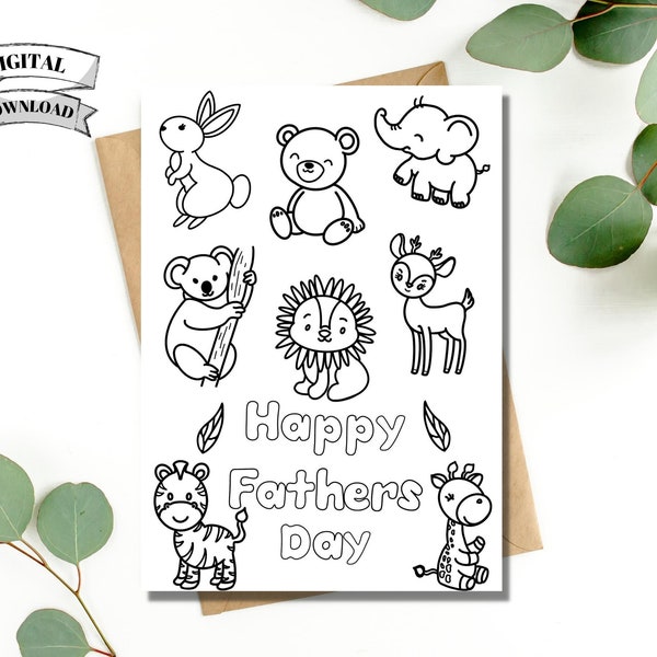 Printable Happy Fathers Day Card, Fathers Day Digital Printable Card ...
