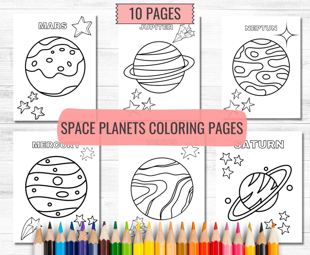 Space Planets Coloring Pages for Kids, Printable Coloring Pages, Space ...