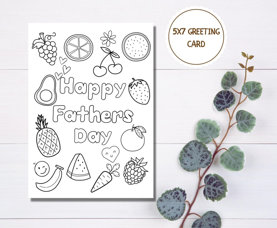Printable Father's Day Card From Child, Colorable Father's Day Card ...