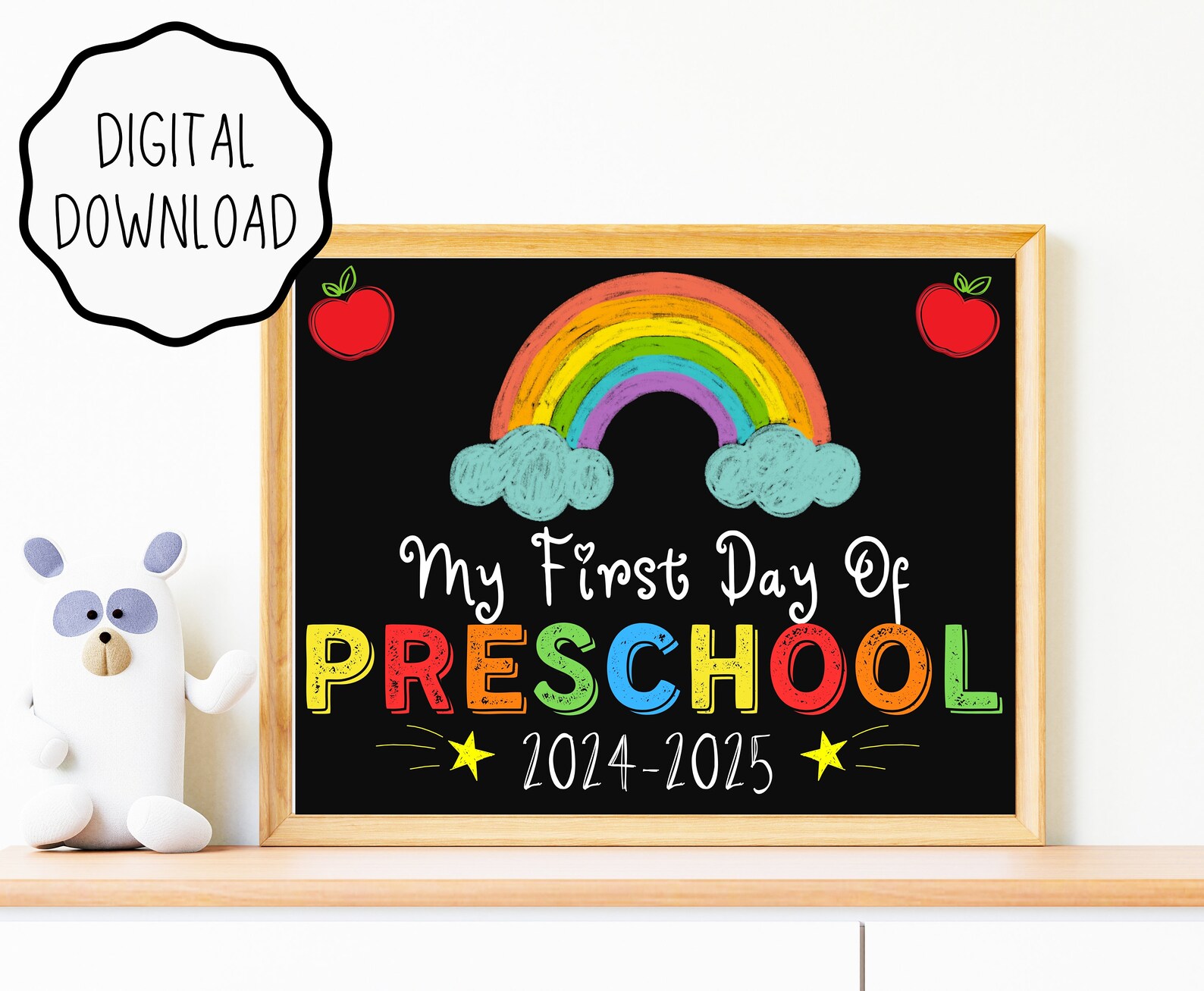 First Day of Preschool Sign, Printable First Day, School Sign, Back to ...
