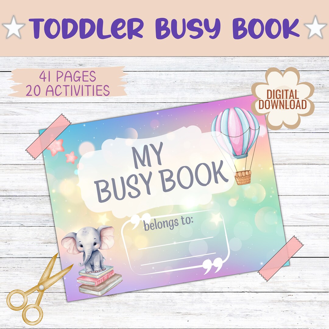 Toddler Busy Book Printable, My First Busy Book, Preschool Workbook ...
