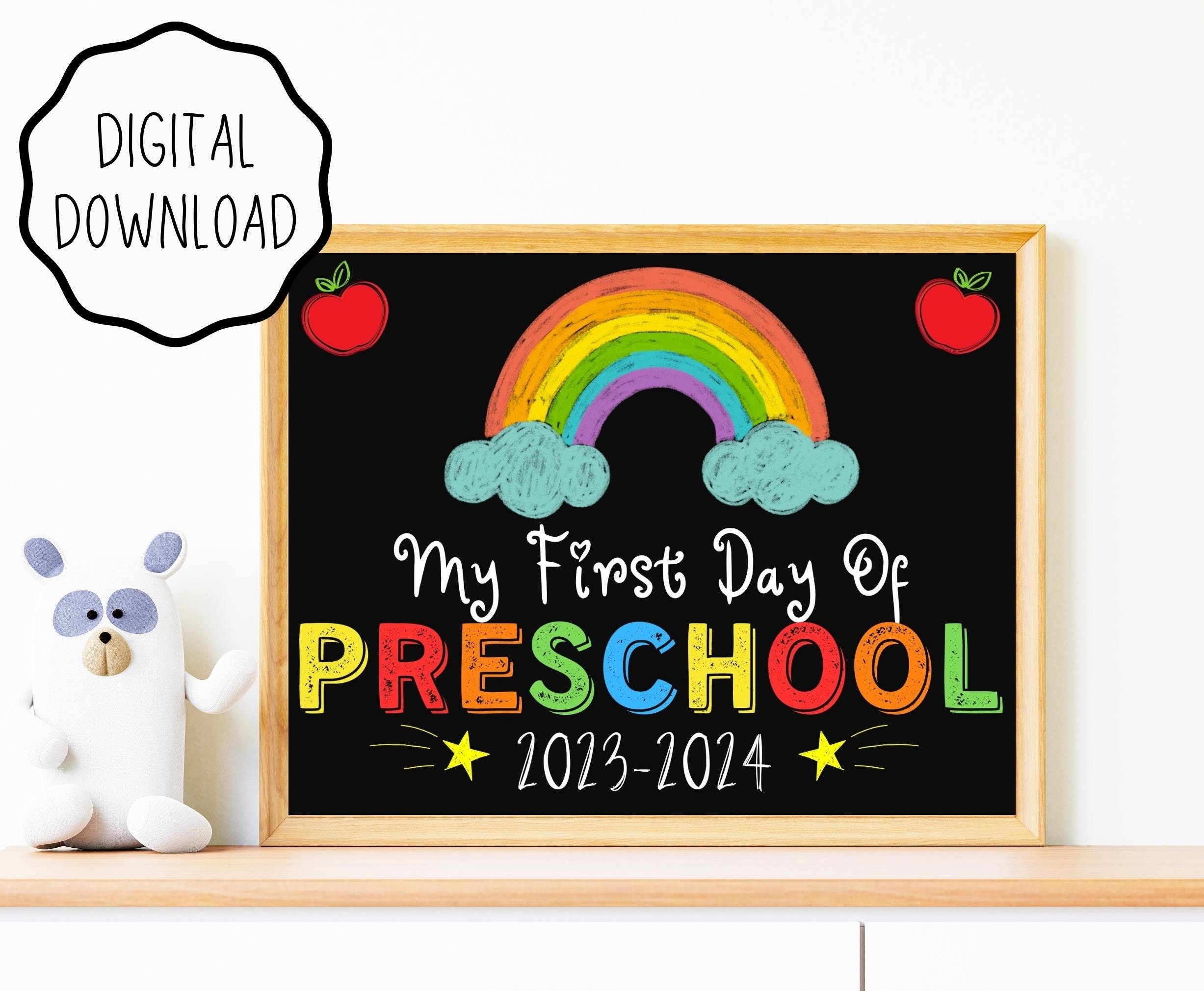 First Day of Preschool Sign Printable First Day School Sign - Etsy