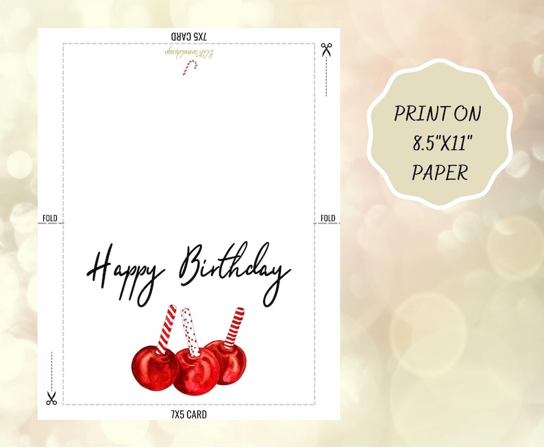 Printable Happy Birthday Card ,happy Birthday Printable Card, Digital ...
