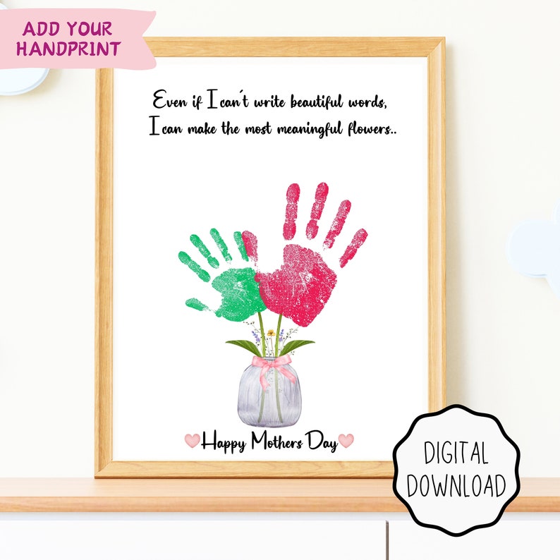 Mothers Day Handprint Craft for Kids, Handprint Flowers Bouquet ...