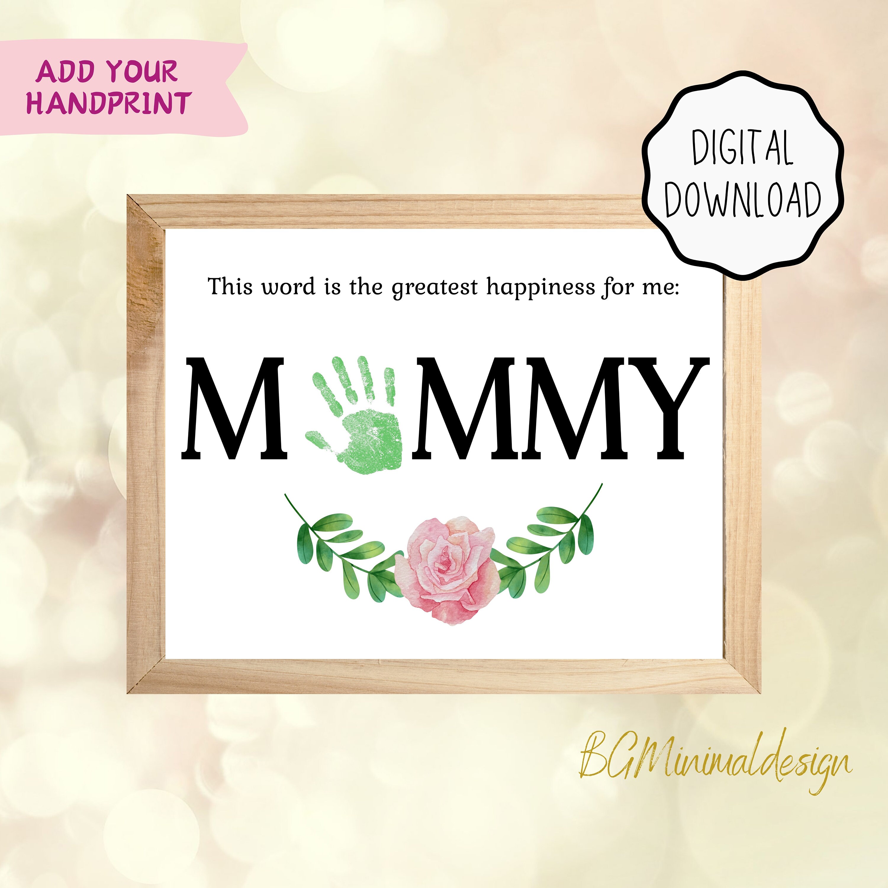 Mothers Day Handprint Craft for Kids, Mommy Handprint Art, Preschool ...
