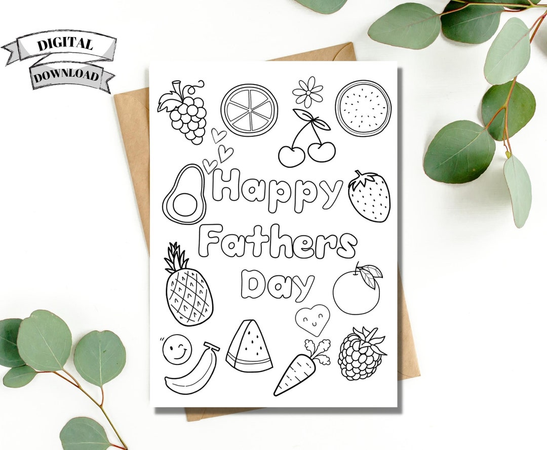 Printable Father's Day Card From Child, Colorable Father's Day Card ...